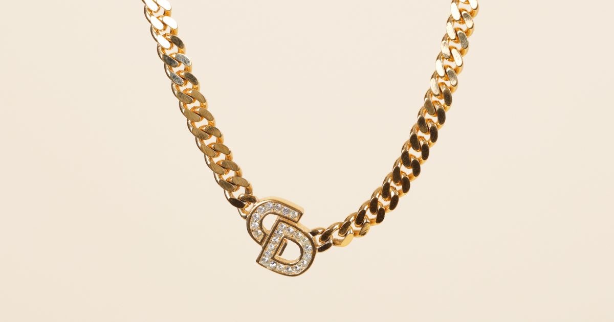 Christian Dior Crystal CD Choker Necklace | Vivrelle