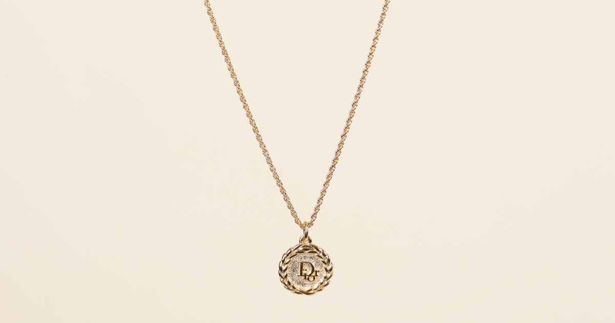 Christian Dior Dior Logo Mini Coin Pendant Necklace | Vivrelle