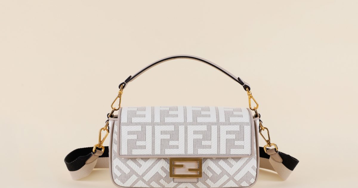 Fendi Canvas FF Medium Baguette Bag | Vivrelle