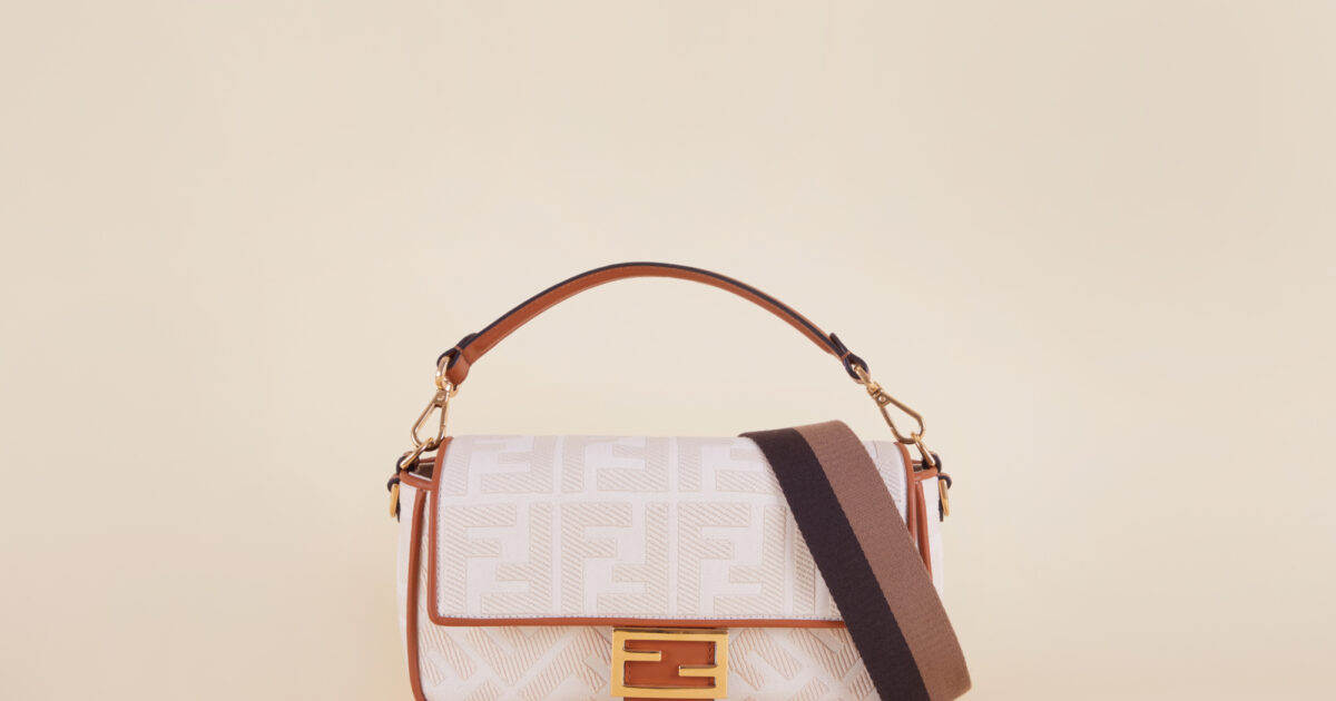 Fendi Canvas FF Medium Baguette Bag | Vivrelle