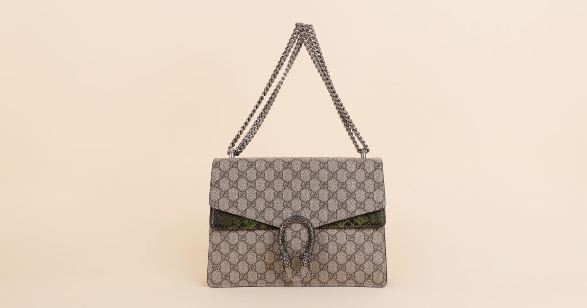 Gucci GG Supreme Python Dionysus Medium Shoulder Bag | Vivrelle