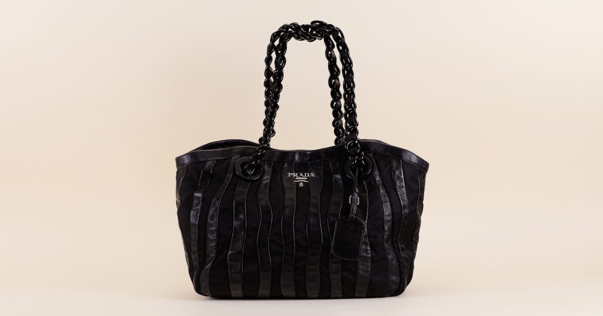 Prada Tessuto Waves Resin Chain Tote Bag | Vivrelle